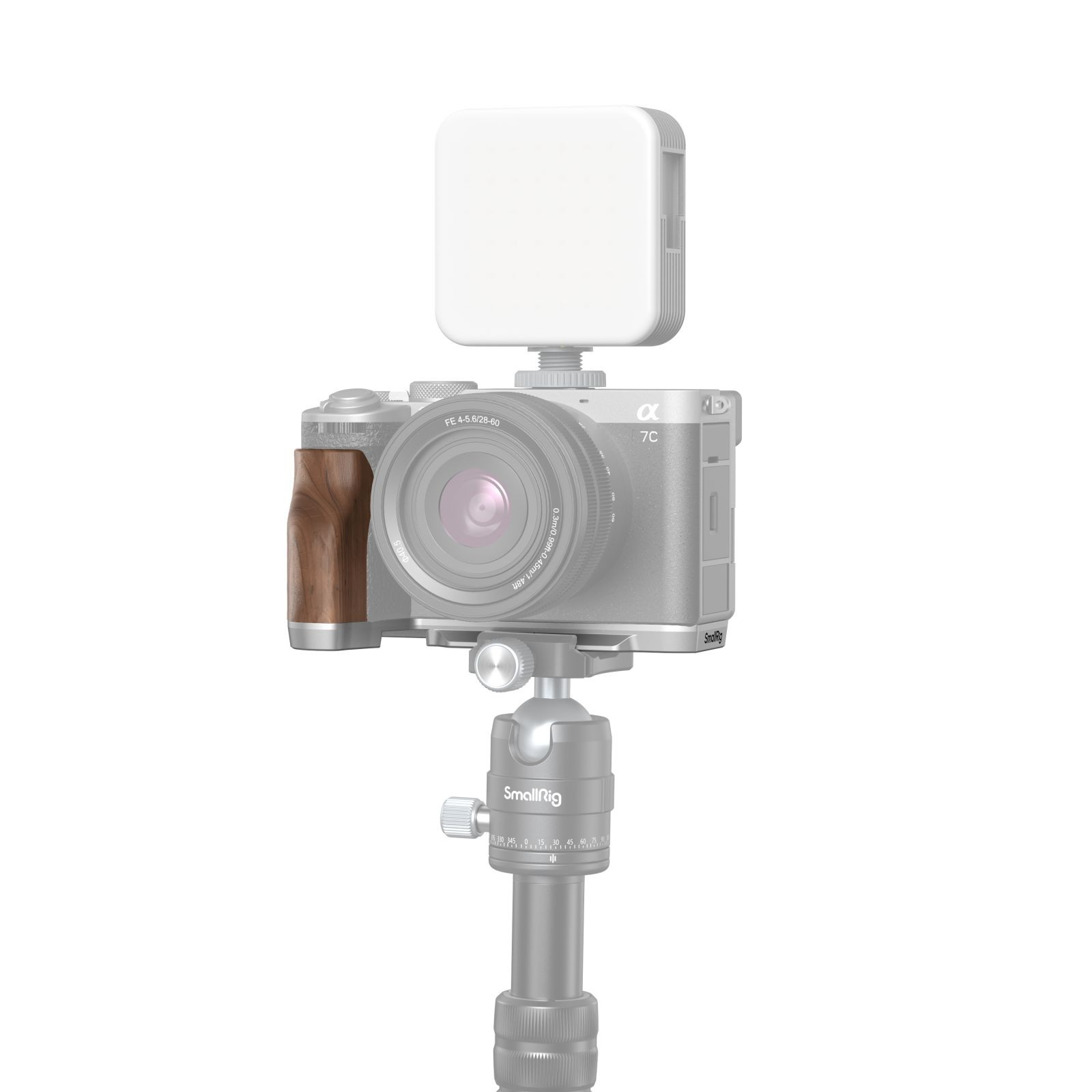 SmallRig L-Shape Mount Plate with Wooden Handle for Sony Alpha 7C II ...