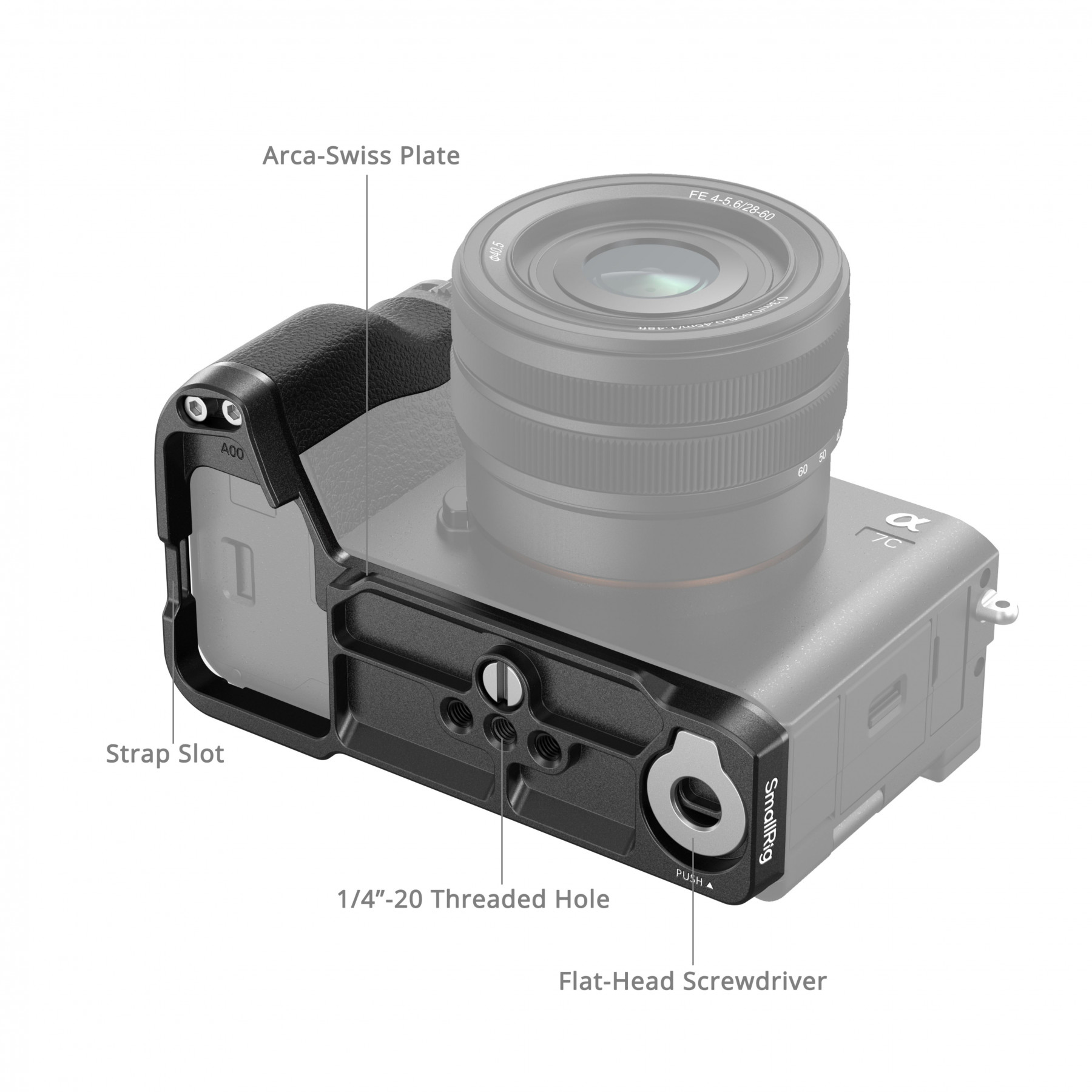 SmallRig L-Shape Mount Plate with Silicone Handle for Sony Alpha 7C II ...