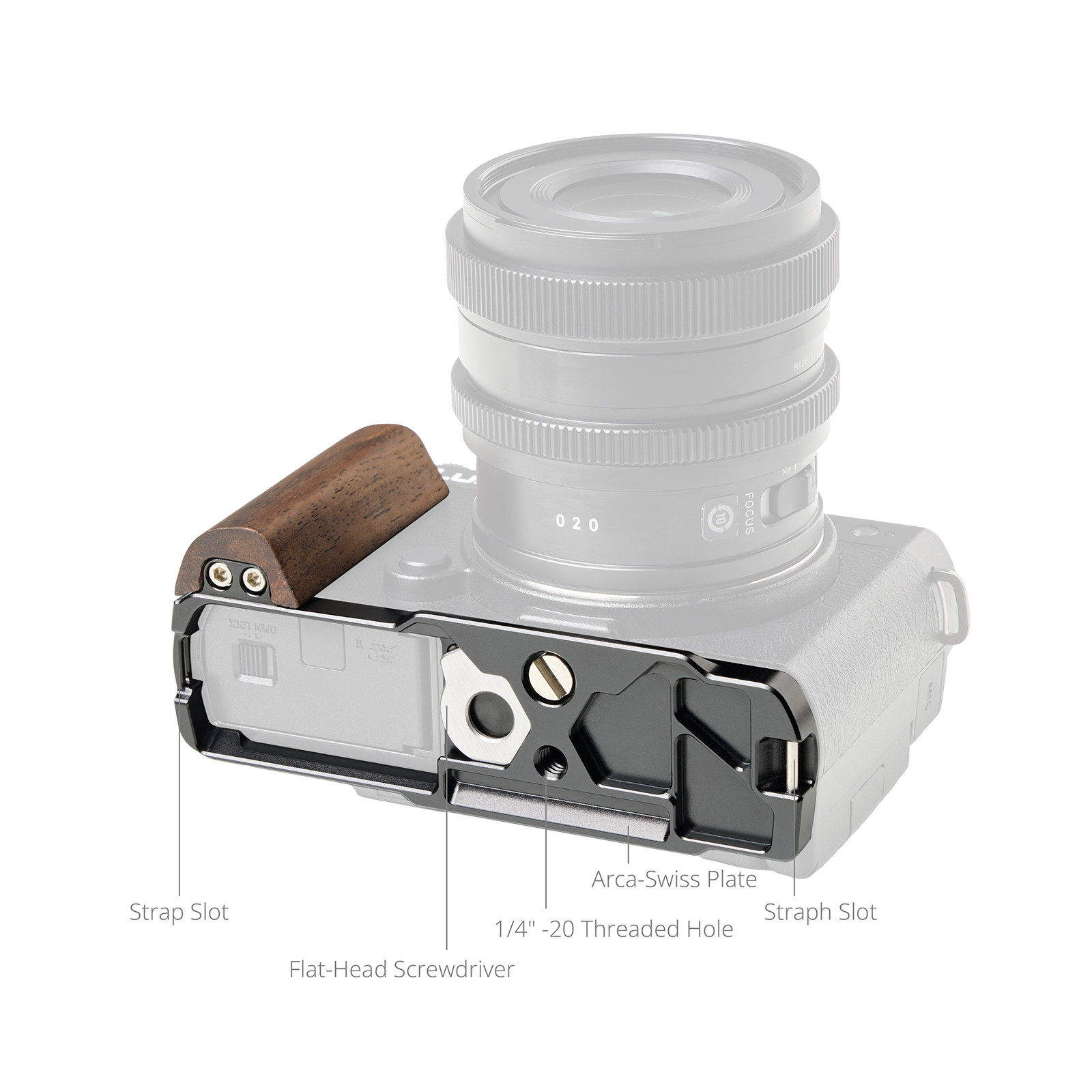 SmallRig L-Shaped Mount Plate with Wooden Handle for Panasonic S9 5945