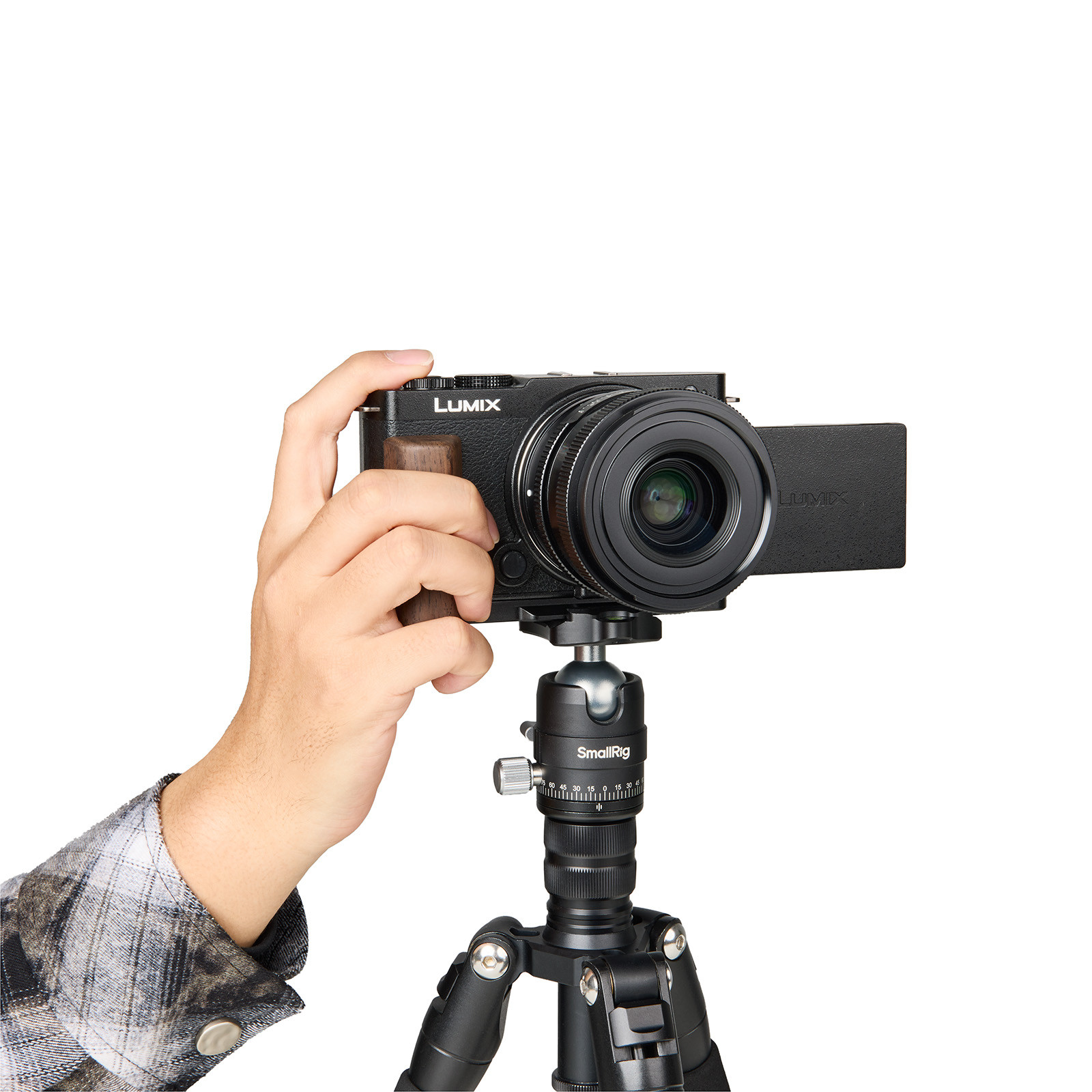 SmallRig L-Shaped Mount Plate with Wooden Handle for Panasonic S9 5945