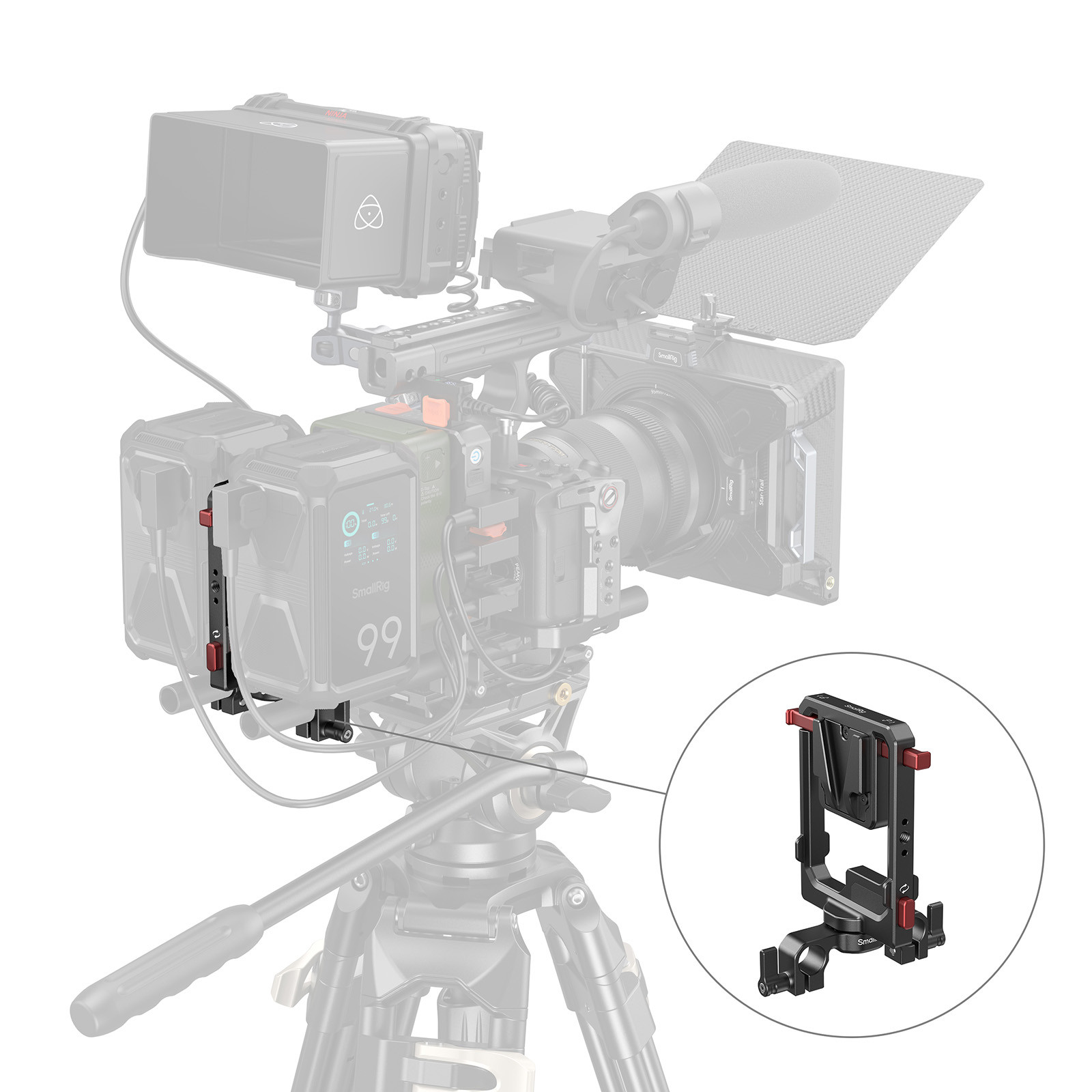 SmallRig Rotatable V-Mount Battery Plate with Dual V-Locks and 15mm ...